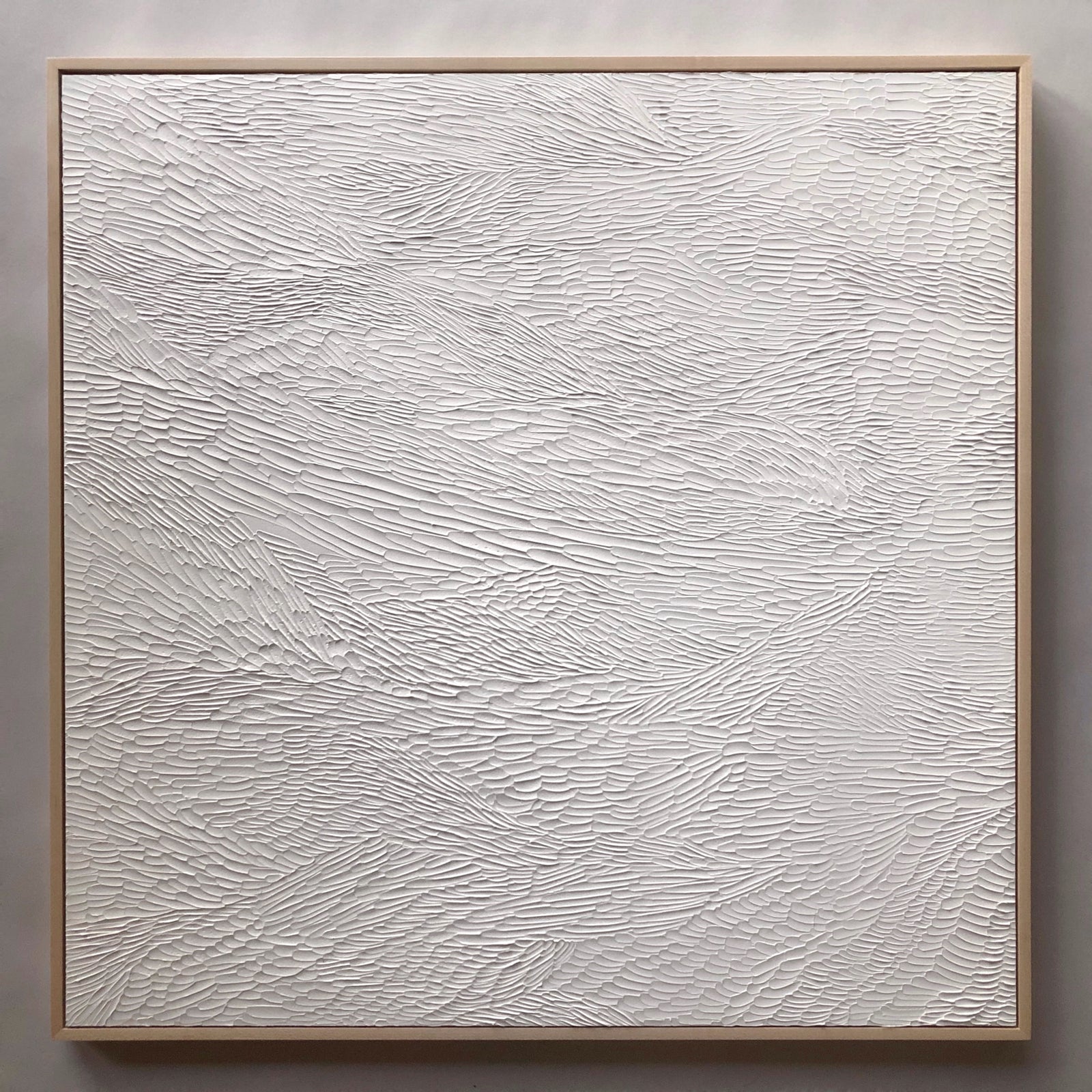 Current. Textured White Abstract Painting. – Ninos Studio
